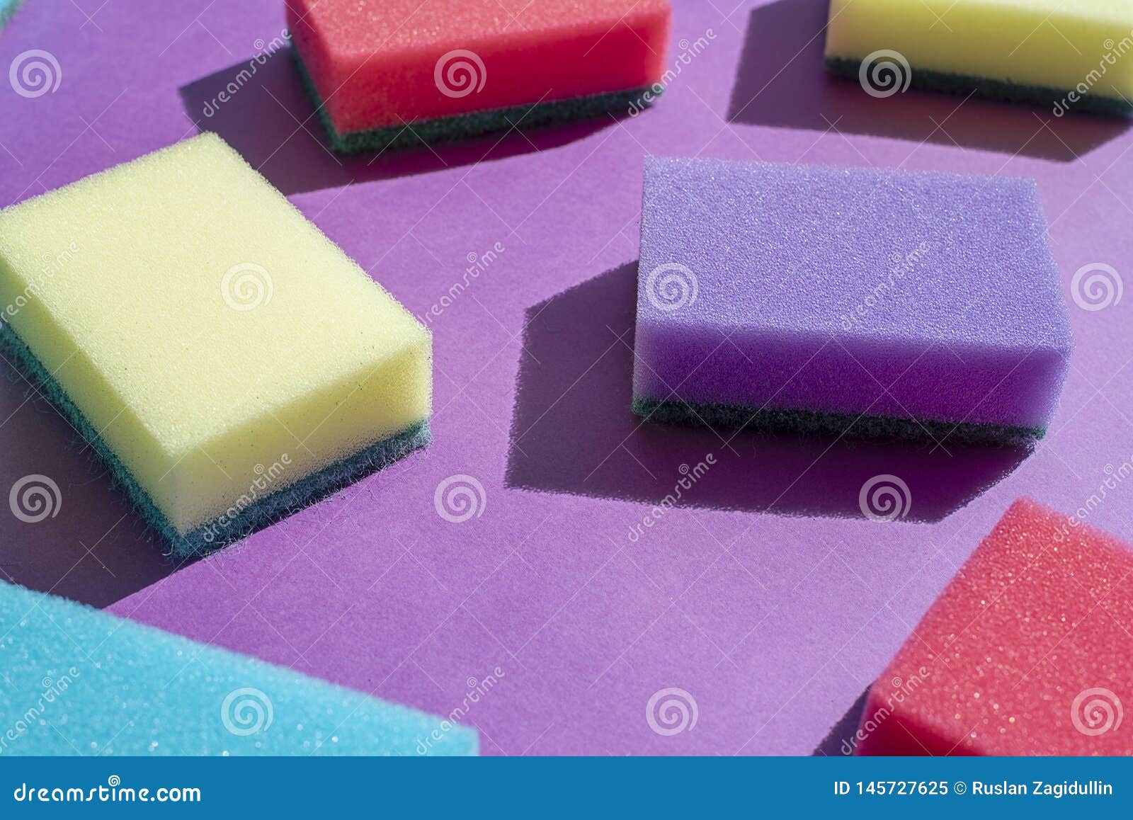Multi-colored Rectangular Sponges for Washing Dishes Stock Image ...