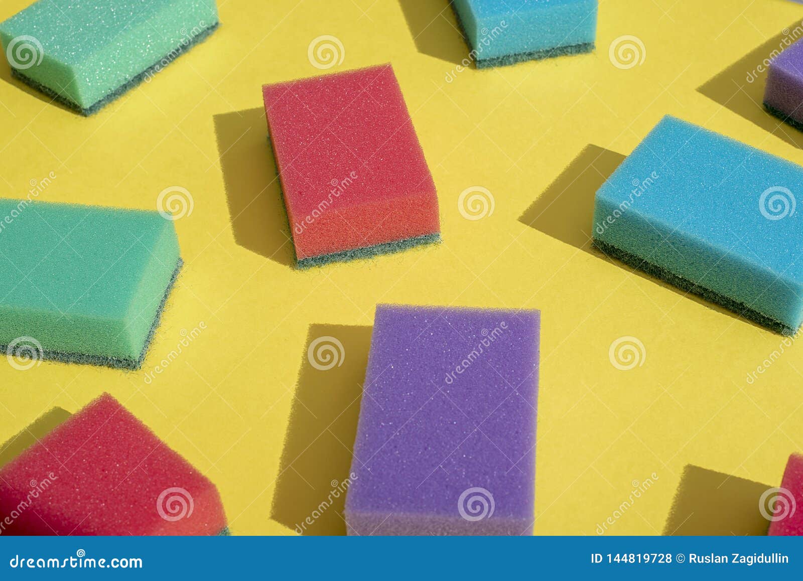 Multi-colored Rectangular Sponges for Washing Dishes Stock Photo ...
