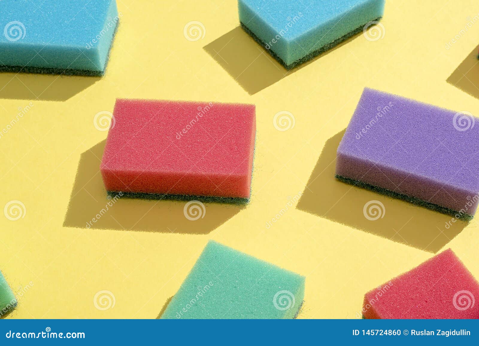 Multi-colored Rectangular Sponges for Washing Dishes Stock Photo ...
