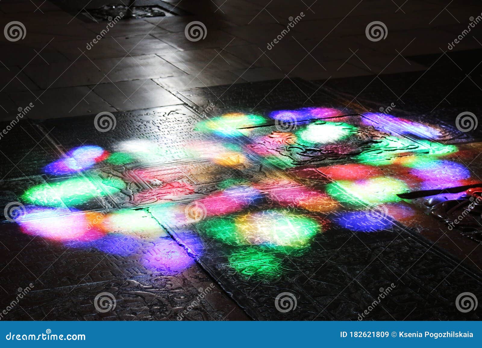Multi-colored Reflection through a Stained-glass Window Stock Image ...