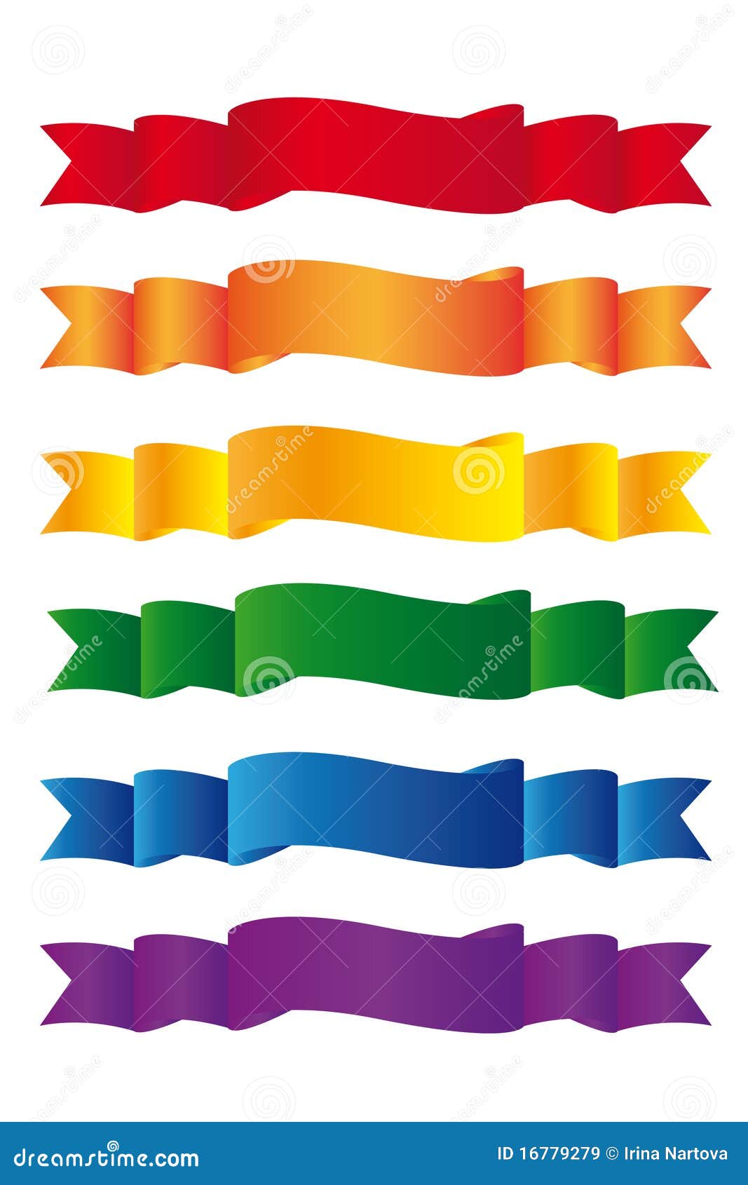 Multi-colored ribbons stock vector. Illustration of number - 16779279