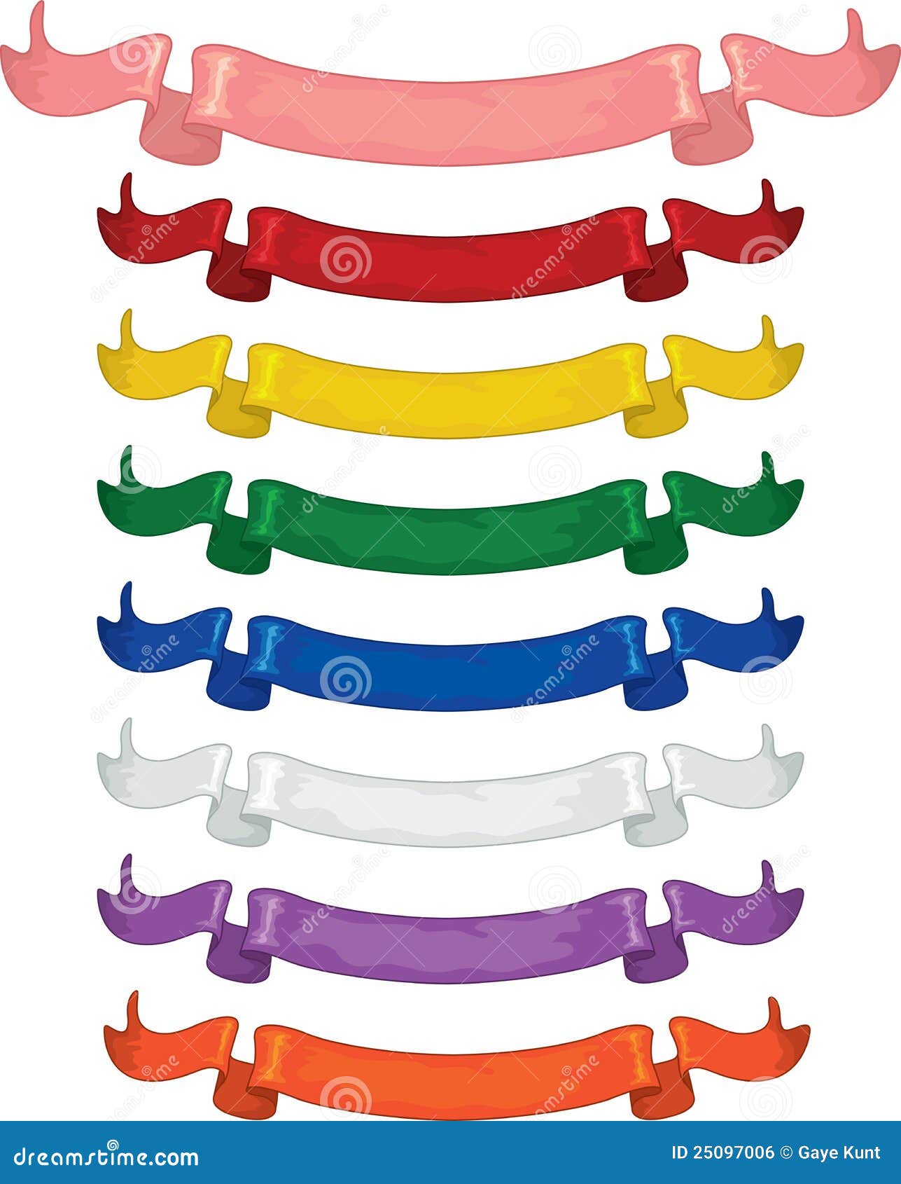 Multi colored Ribbons stock vector. Illustration of orange - 25097006