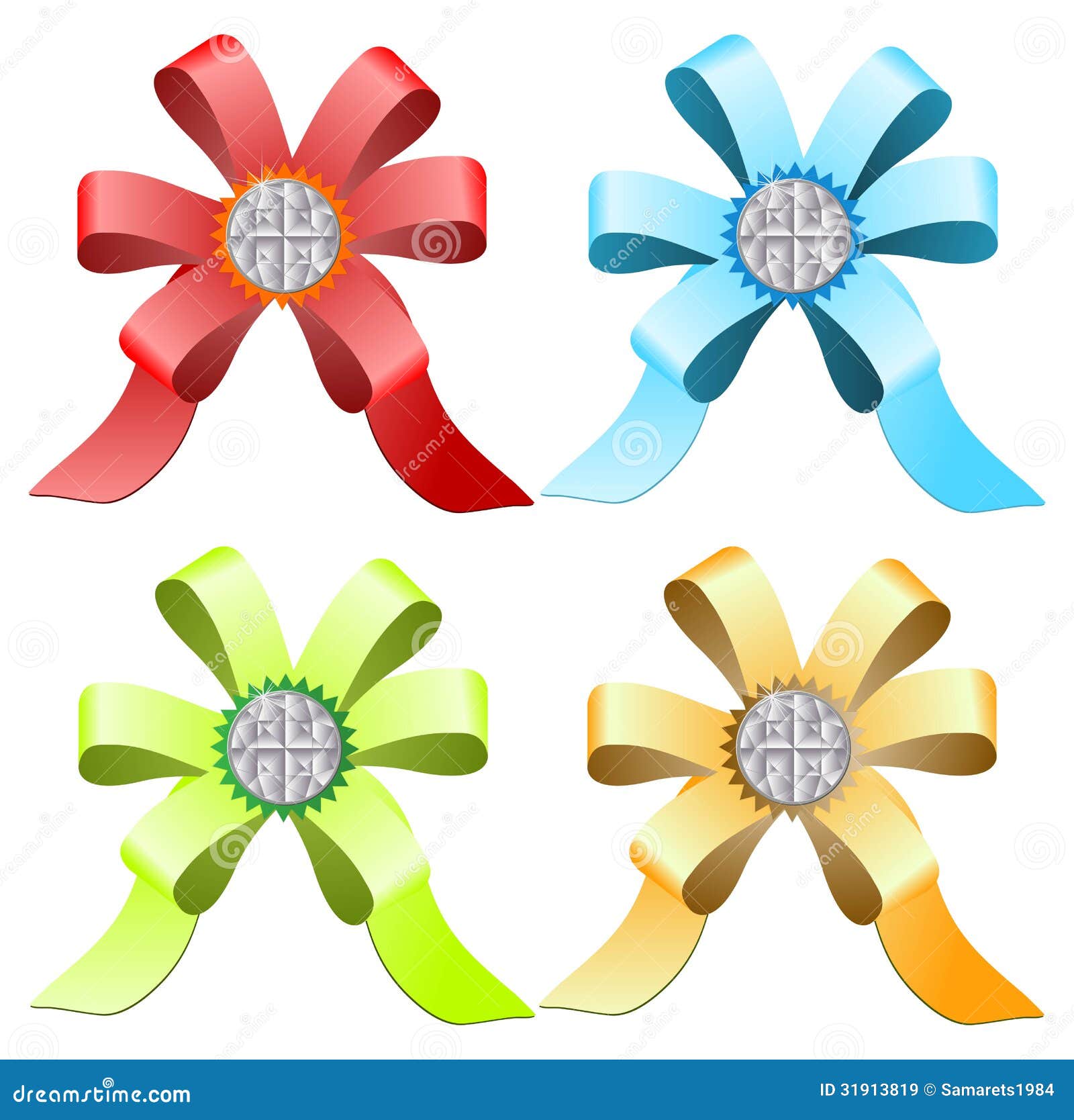 Multi-colored Ribbons with Diamonds Stock Vector - Illustration of ...