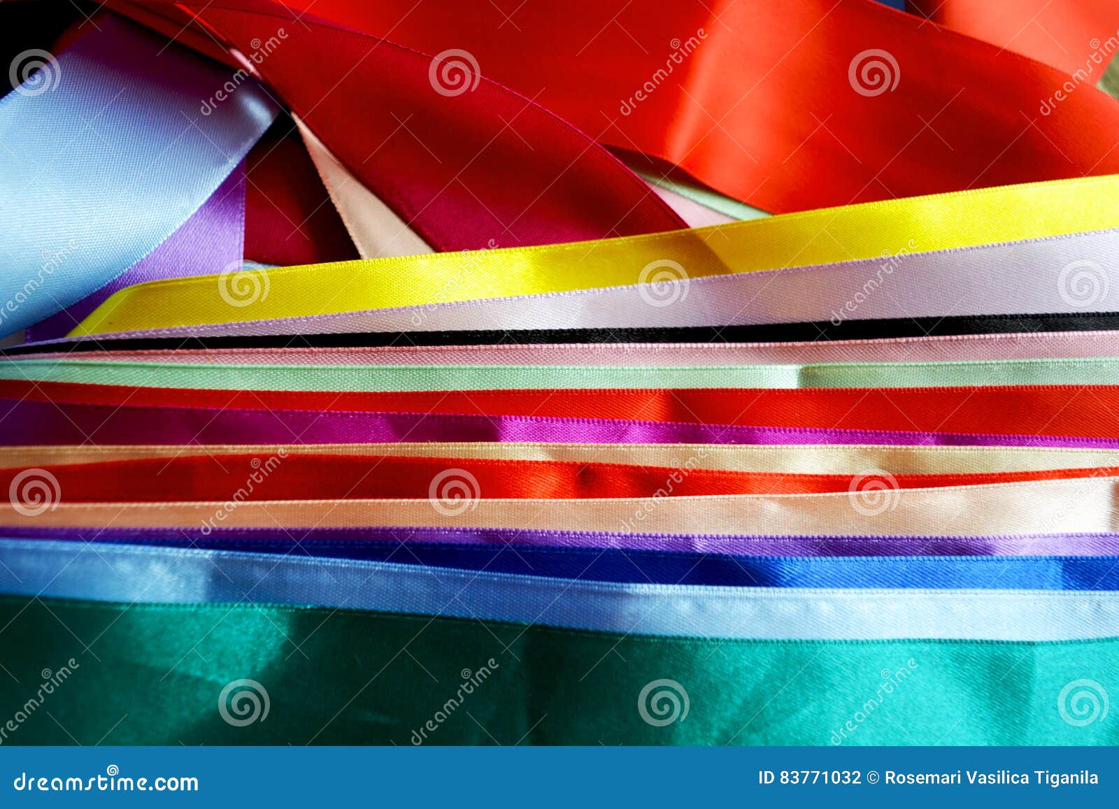 Multi colored ribbons stock photo. Image of pink, orange - 83771032