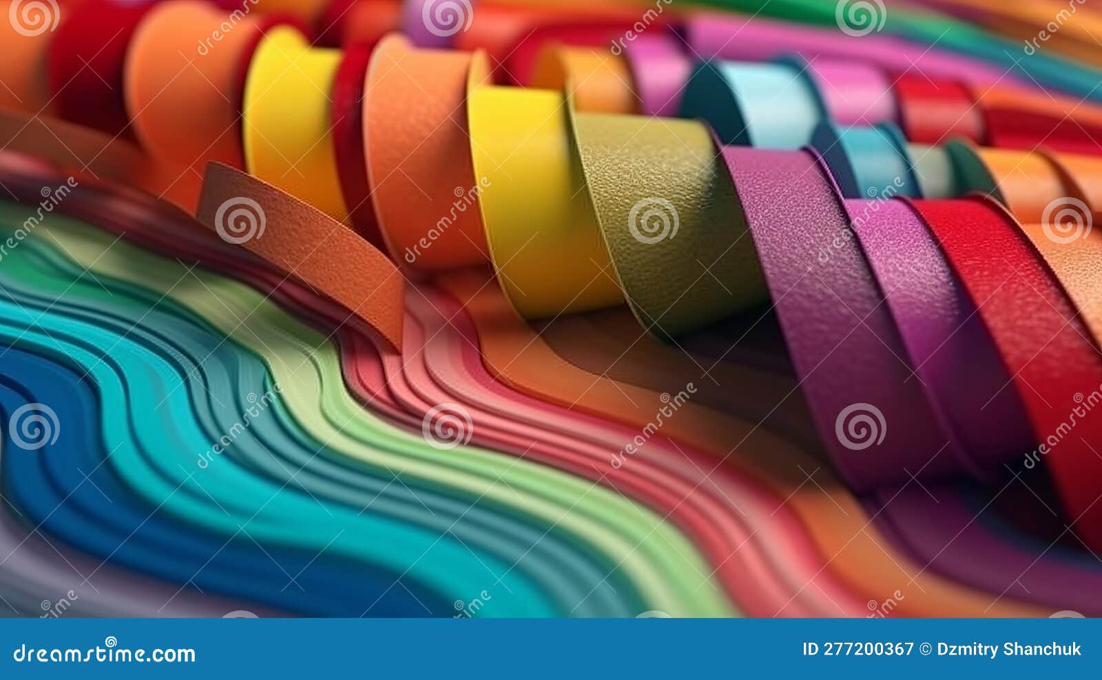 Multi-colored Ribbons in Reels Generative AI Stock Illustration ...