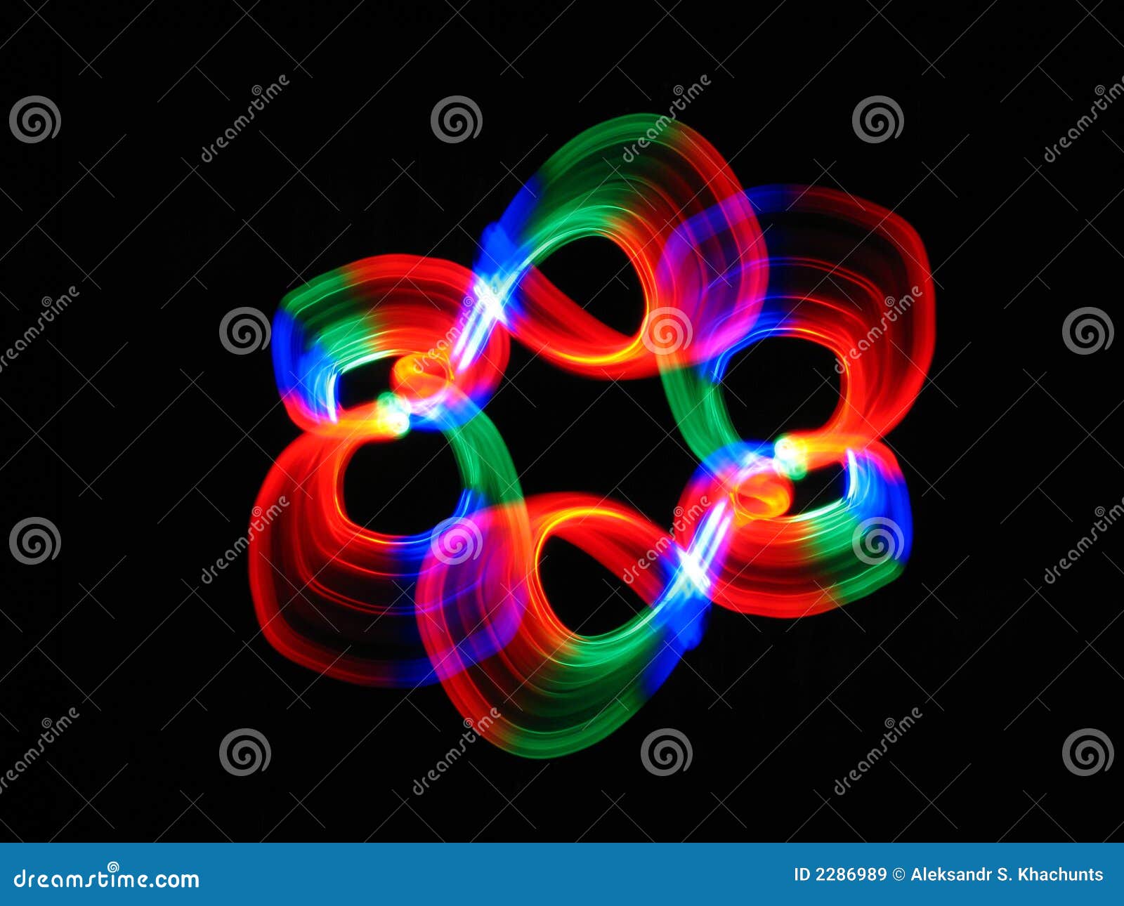 Multi-colored Rings of Light Stock Image - Image of looping, floating ...