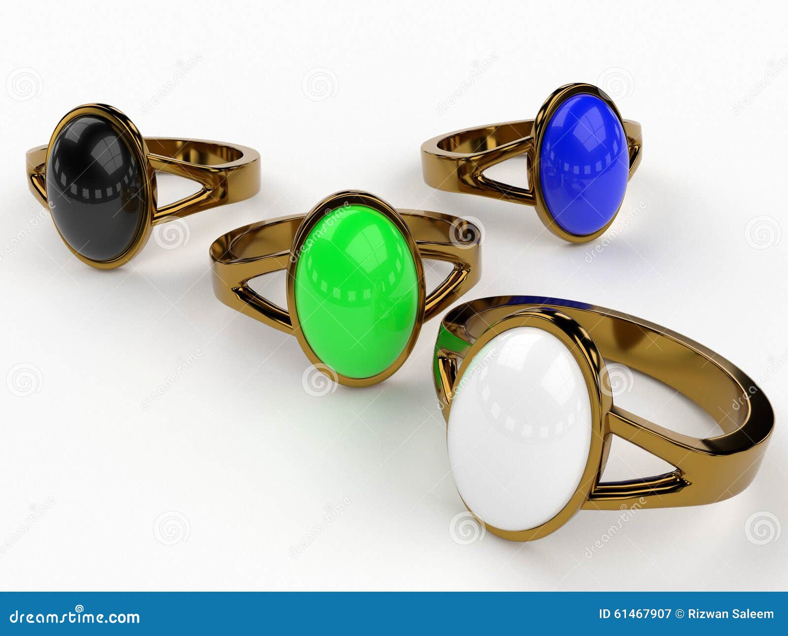 Multi-Colored Rings for Women Stock Illustration - Illustration of ring ...