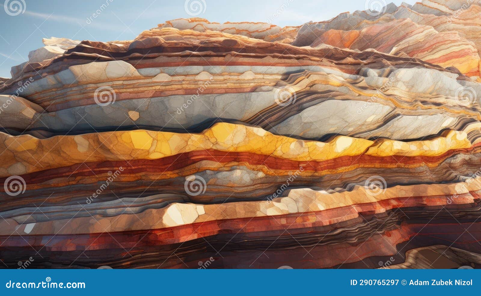 A Multi Colored Rock Layers Stock Illustration - Illustration of ...