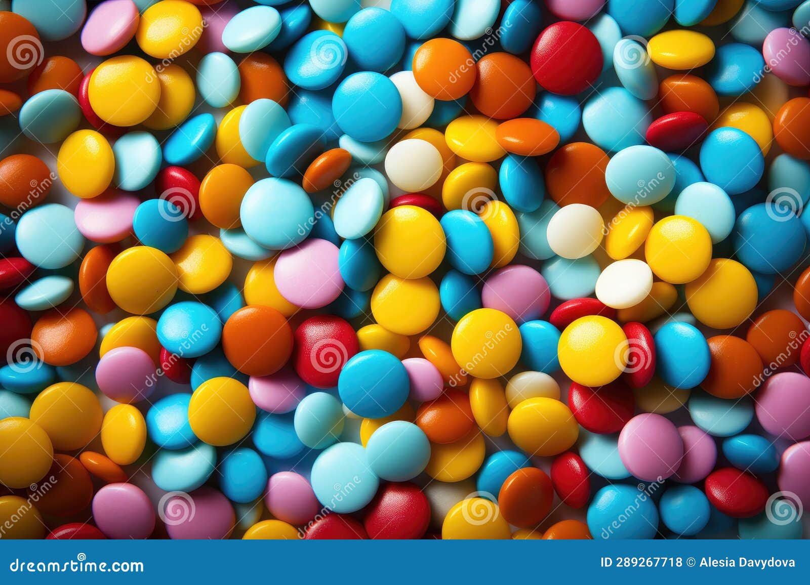 Multi-colored Round Small Dragee Candies of Different Fruit and ...