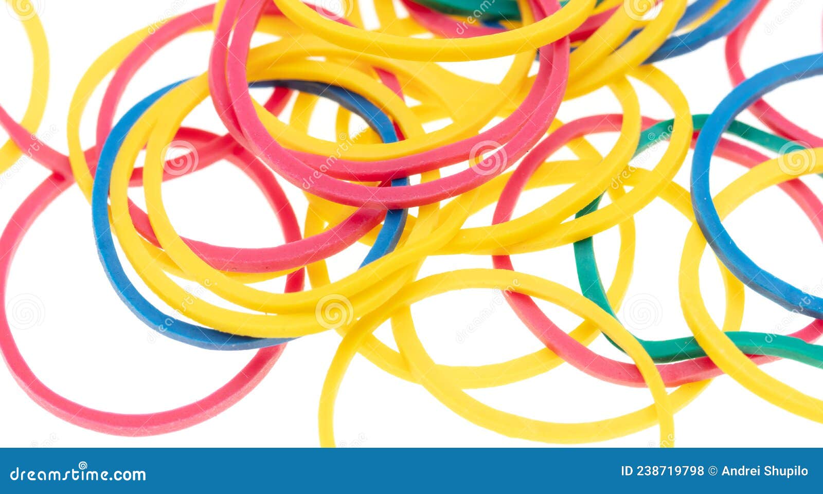 Multi-colored Rubber Bands Isolated on White Background. Stock Photo ...