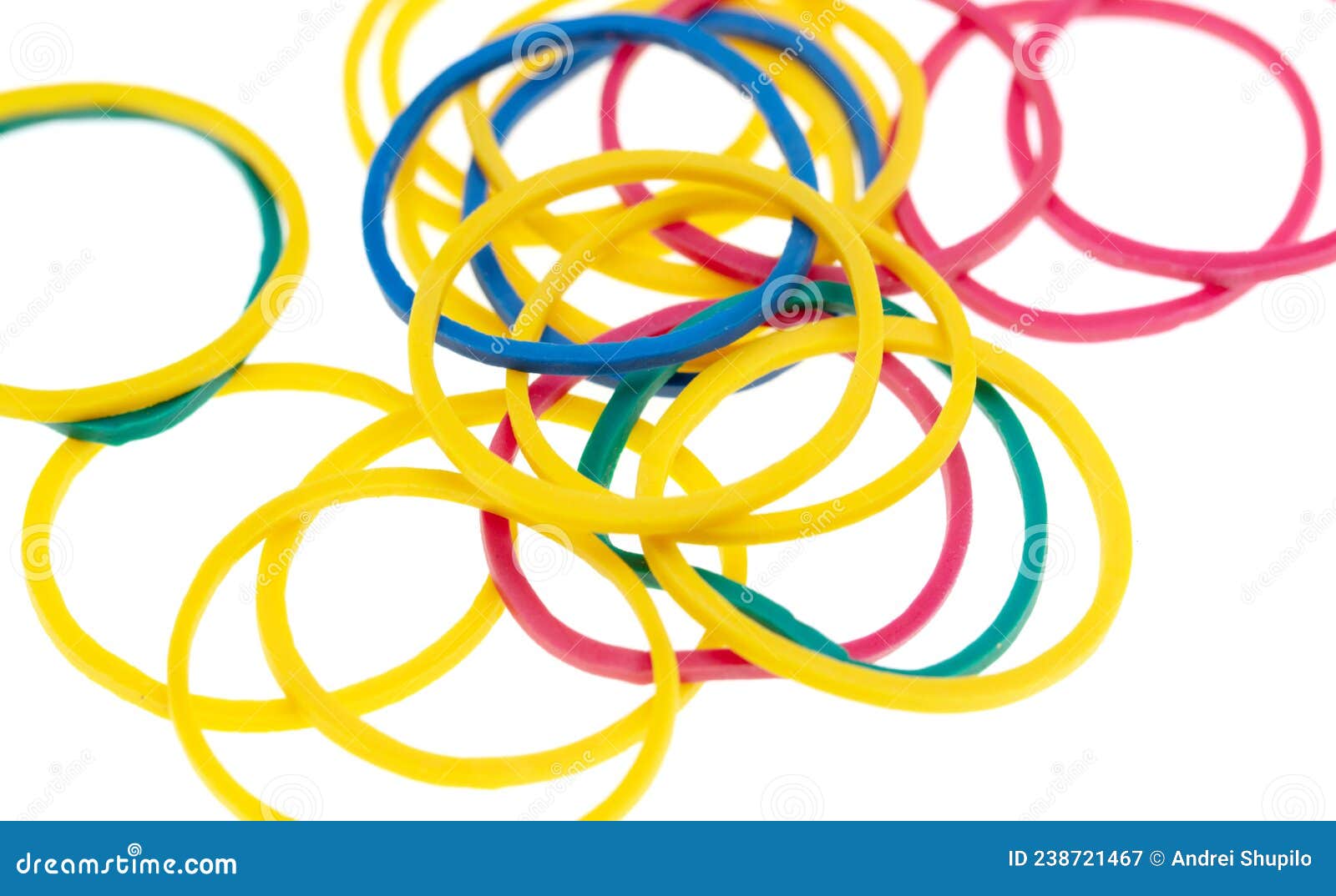 Multi-colored Rubber Bands Isolated on White Background. Stock Image ...