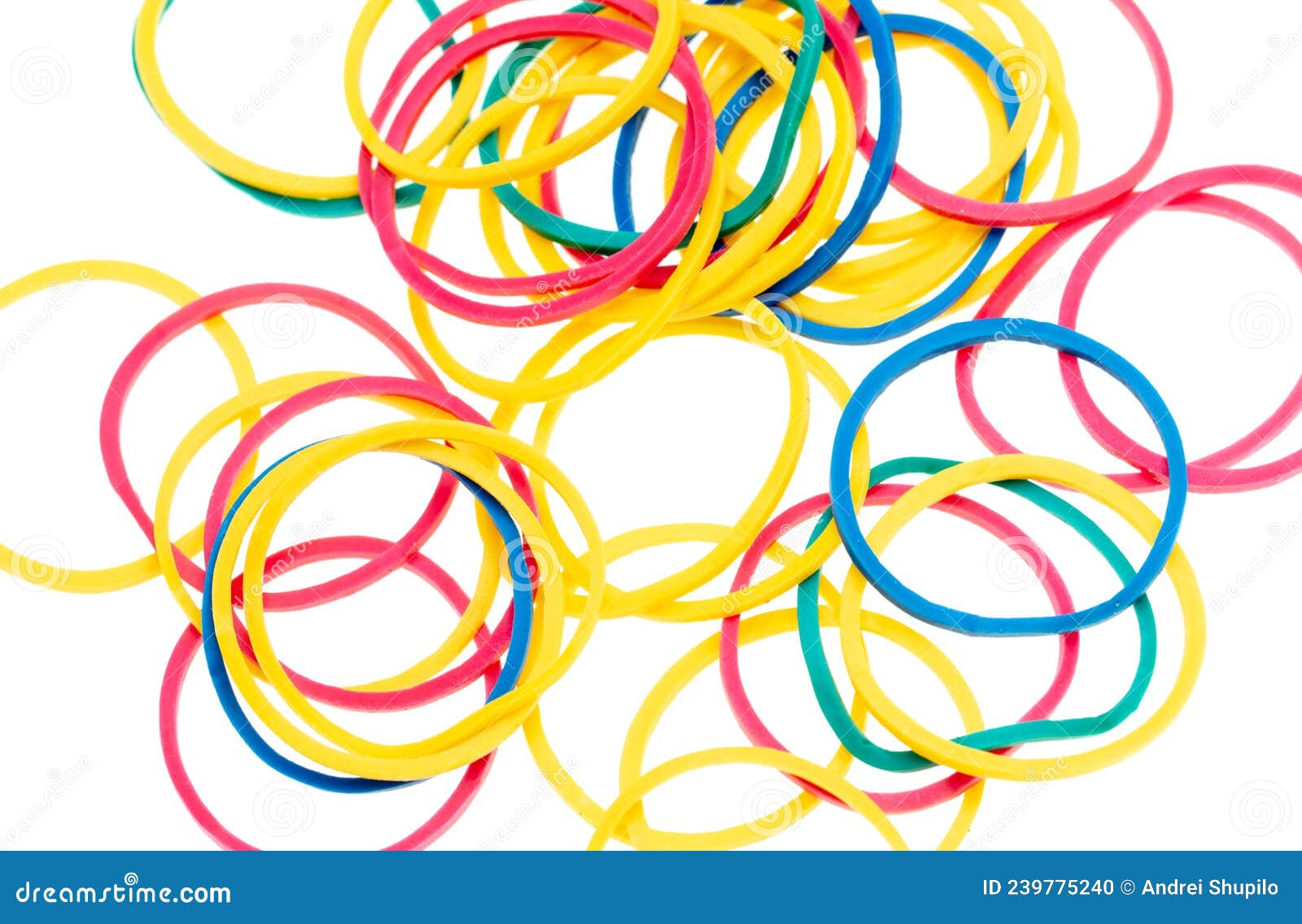Multi-colored Rubber Bands Isolated on White Background. Stock Photo ...