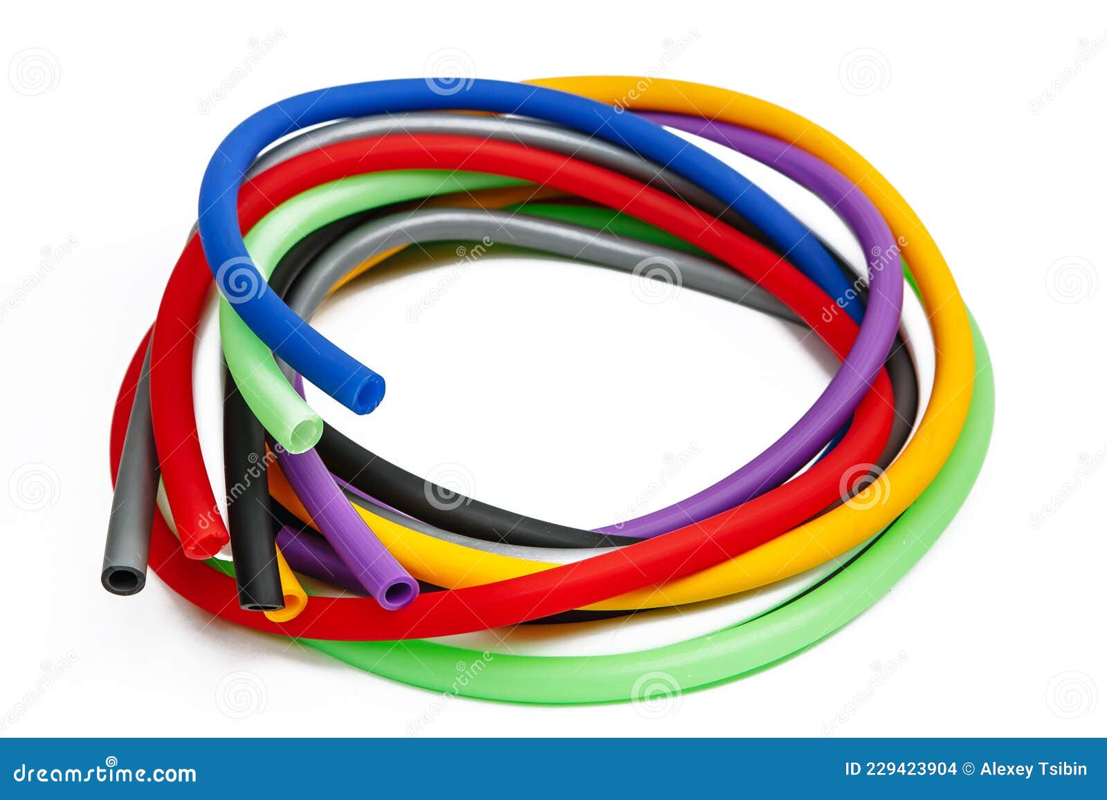 Multi-colored Rubber Hoses for Use in the Form of Hookah Pipes Stock ...