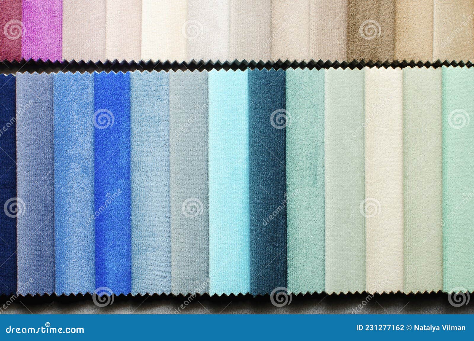 Multi-colored Samples of Fabric for Upholstery. Top View Stock Photo ...