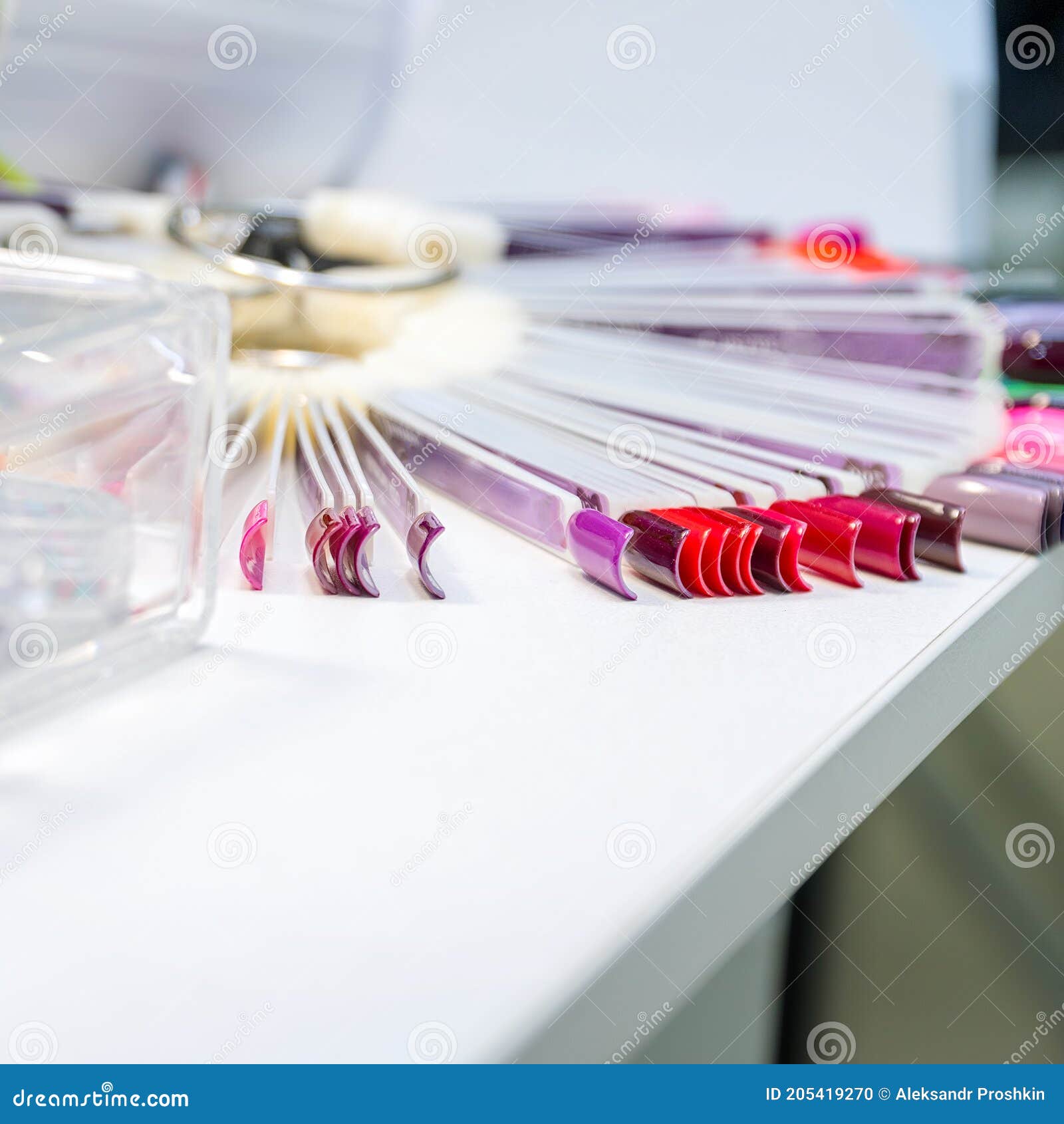 Multi-colored Samples of Nail Tips for Nail Design on Light Background ...