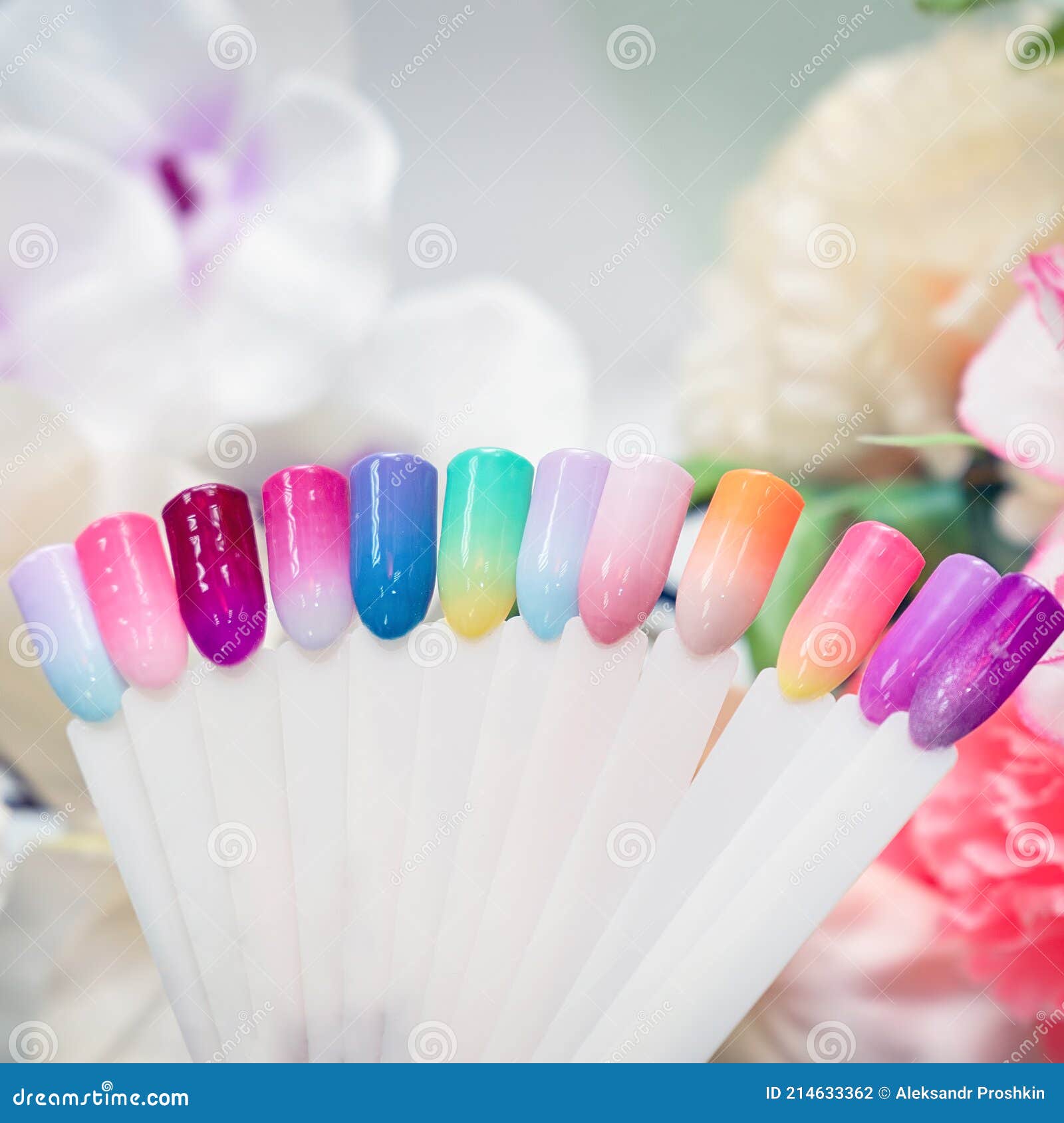 Multi-colored Samples of Nail Tips for Nail Design on Light Background ...