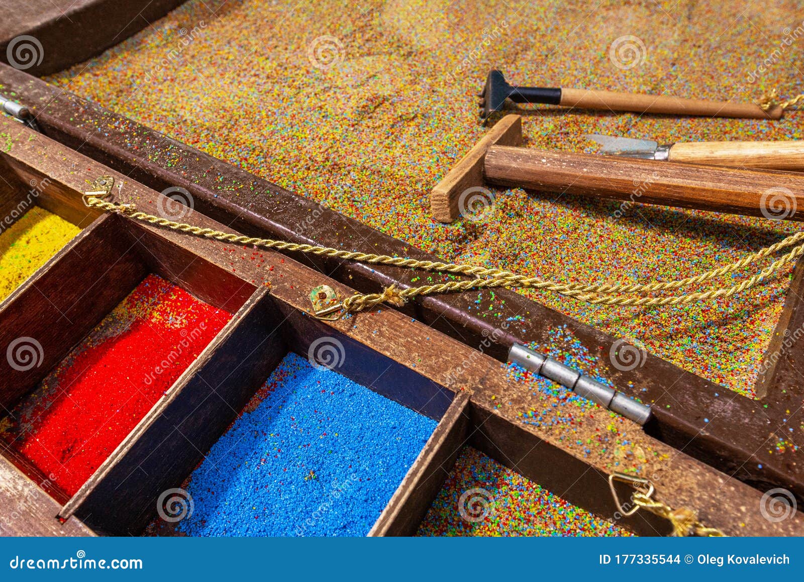 Multi-colored Sand for Creativity and Creating Paintings Stock Photo ...