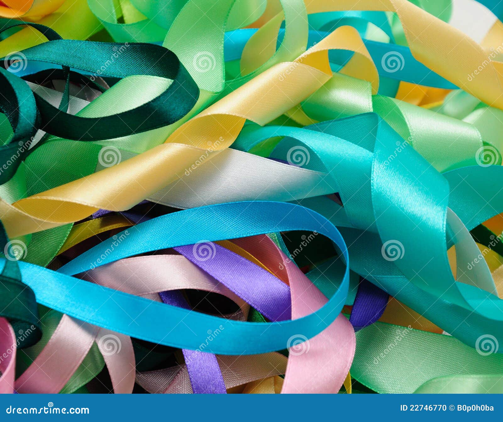 Multi-colored Satin Ribbons Stock Photo - Image of hardware, spiral ...