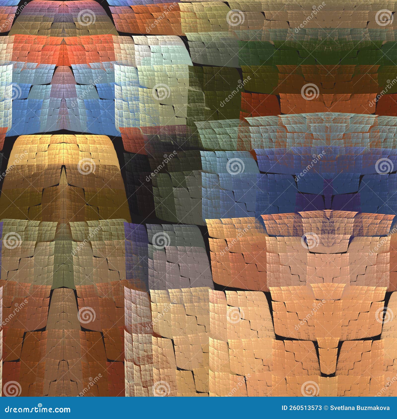 Multi-colored Scales are Grouped and Form Wavy Lines. Abstract Mosaic ...