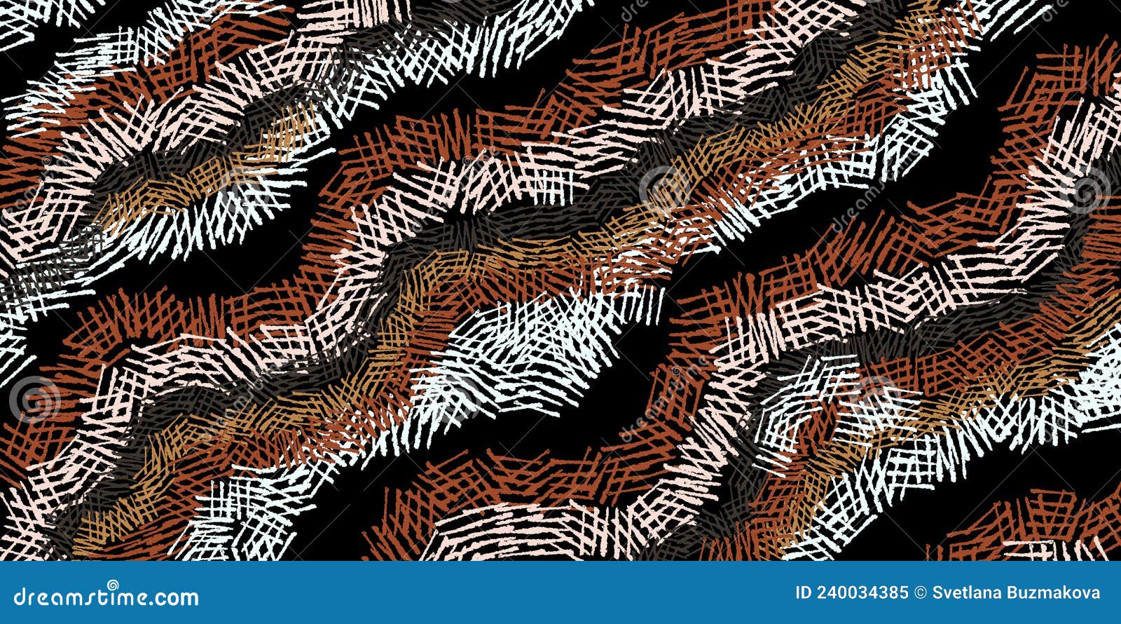 Multi-colored Segments Intersect and Folded into Wavy Lines. Waves at ...