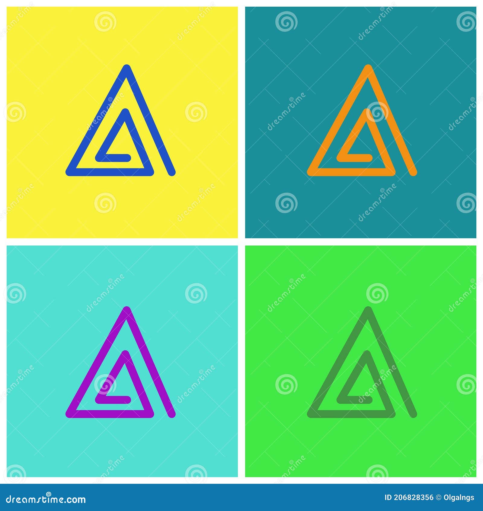 Multi Colored Set of Triangular Logos Stock Illustration - Illustration ...