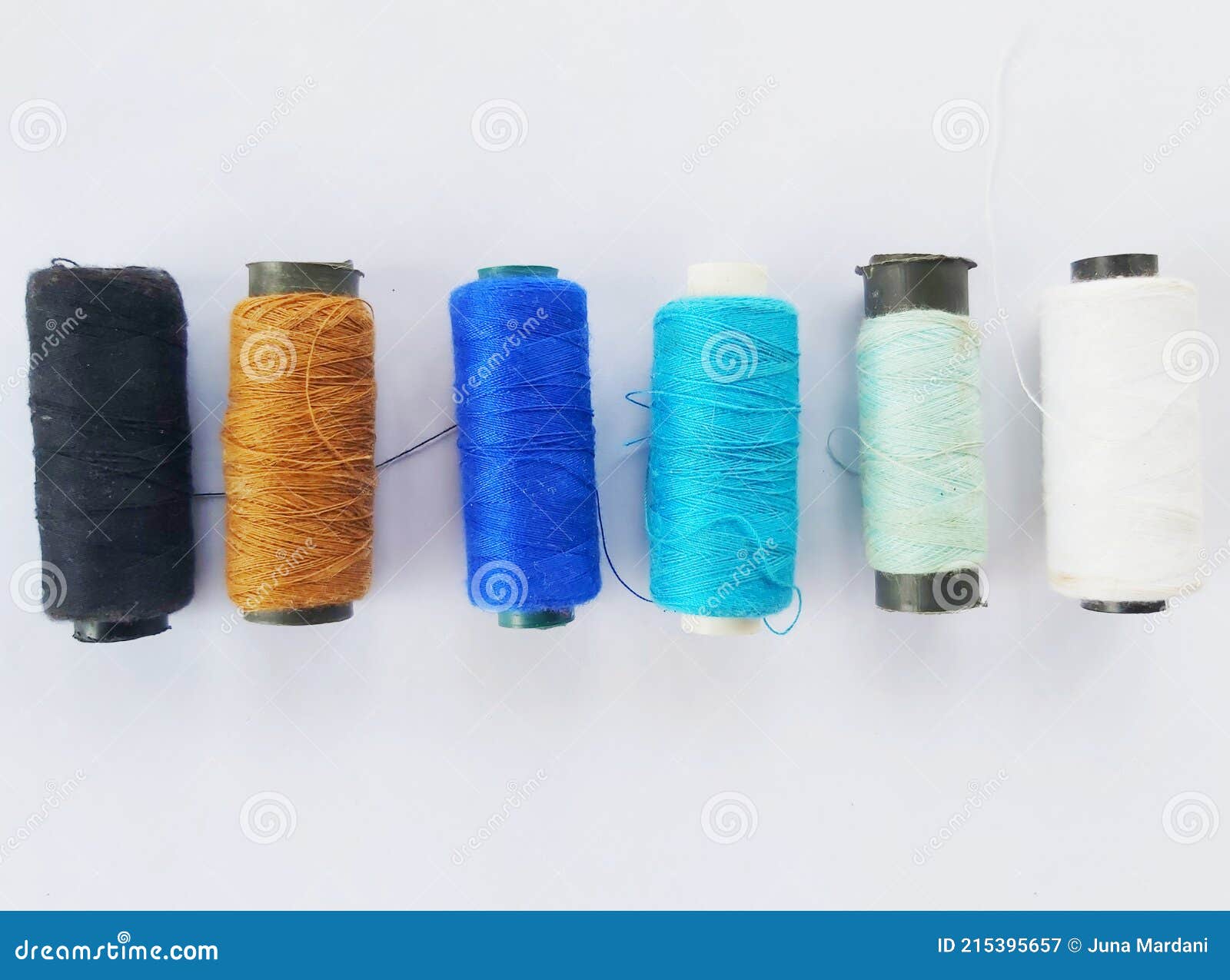 Multi Colored Sewing Thread Isolated on White Background Stock Image ...