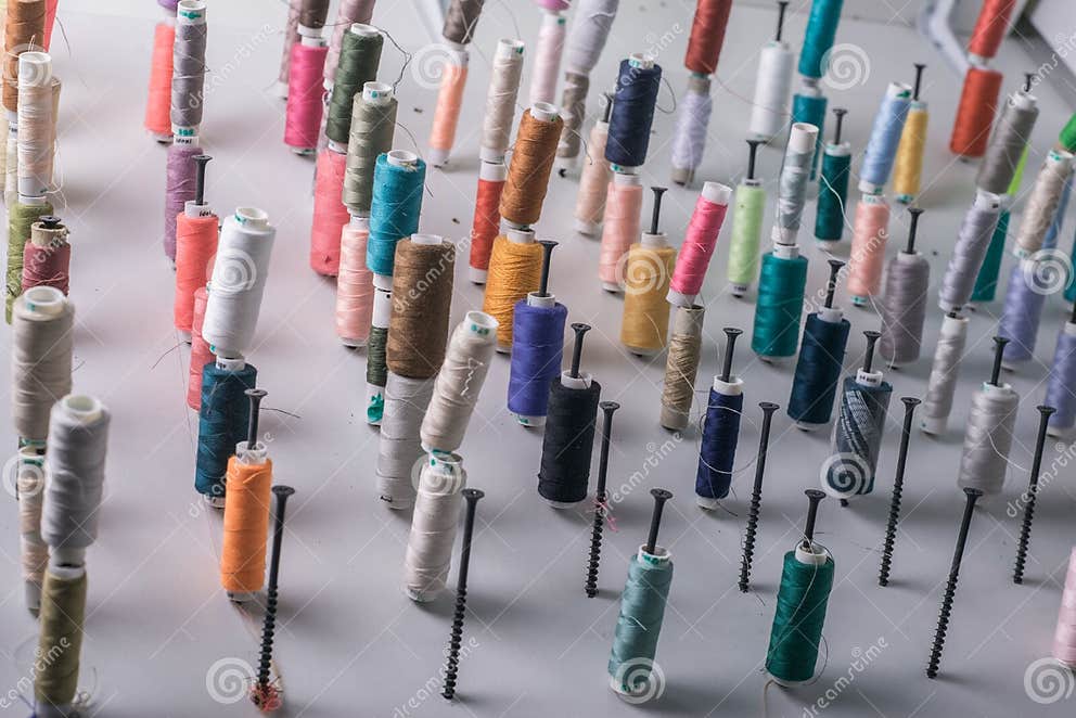 Multi-colored Sewing Threads, in Large Quantities, in the Sewing ...