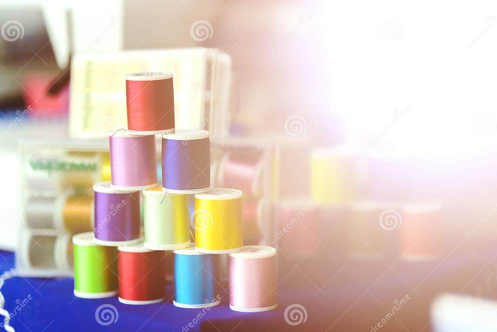 Multi-colored Sewing Threads Stock Image - Image of craft, thread ...