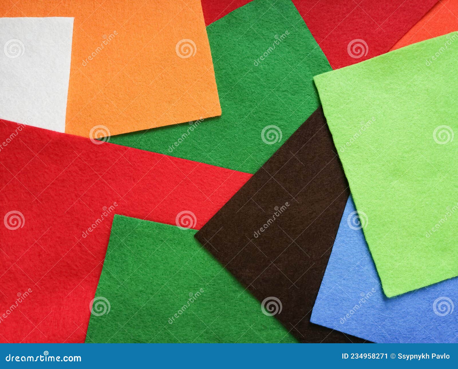 Multi-colored Sheets of Felt Lie Chaotically on the Floor. Stock Image ...