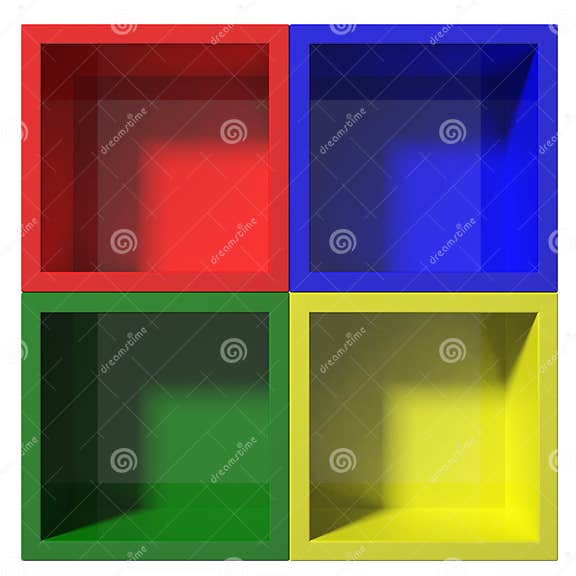 Multi colored shelves stock illustration. Illustration of installation ...