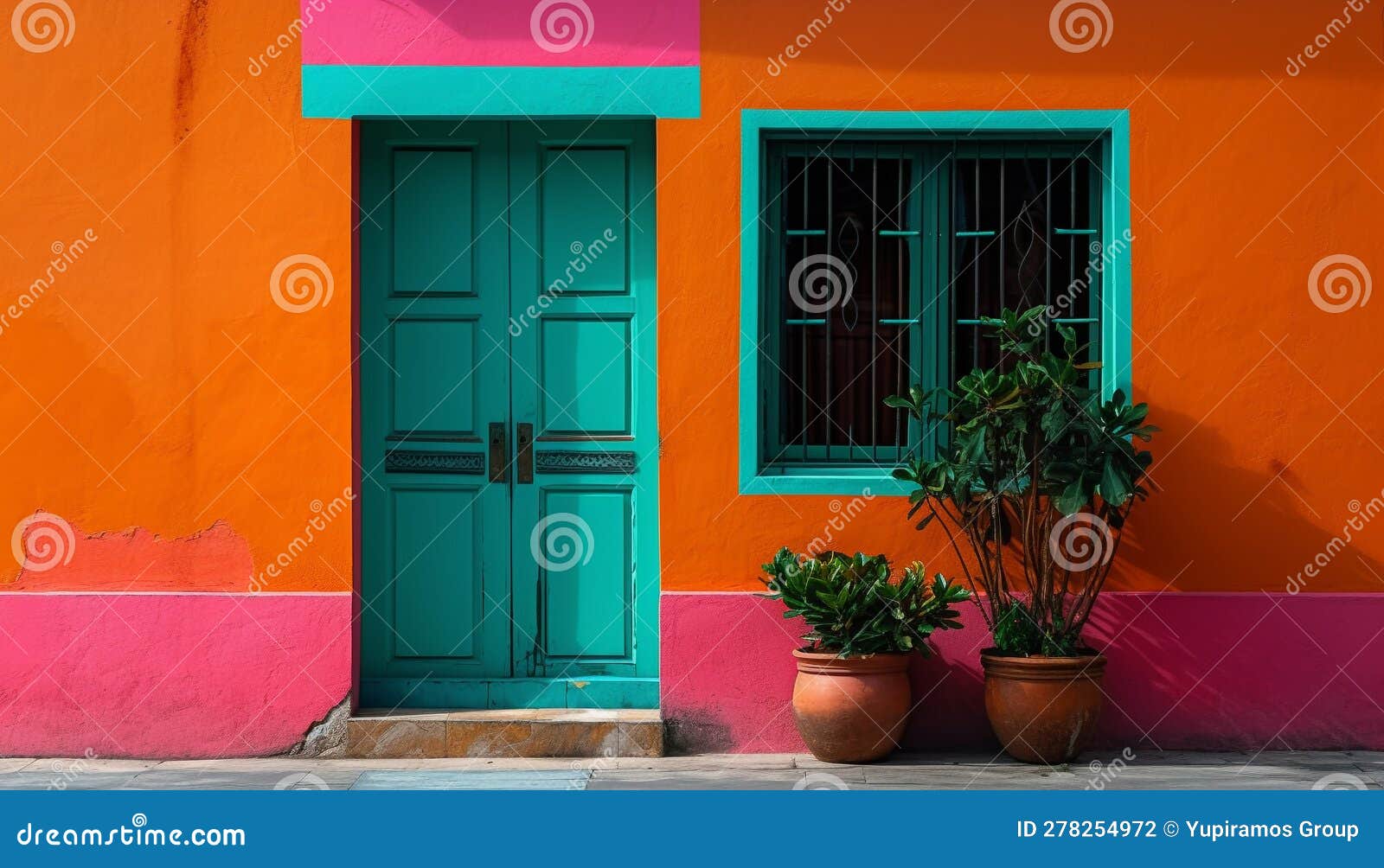 Multi Colored Shutters Adorn Old Fashioned Building Facade Generated by ...