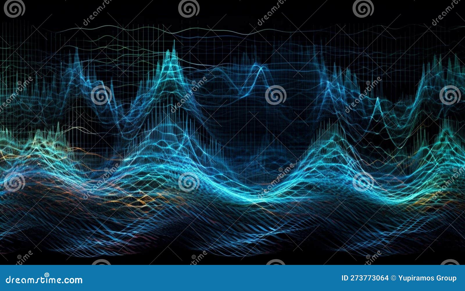 Multi Colored Sine Waves Pulsating on Dark Background Generated by AI ...