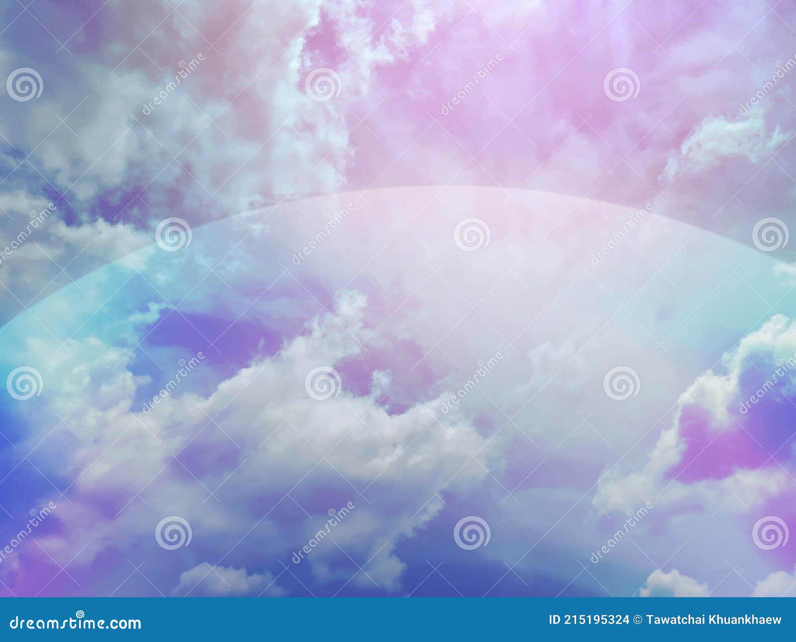 Multi-colored Sky with Pastel Rainbow and Clouds Stock Photo - Image of ...