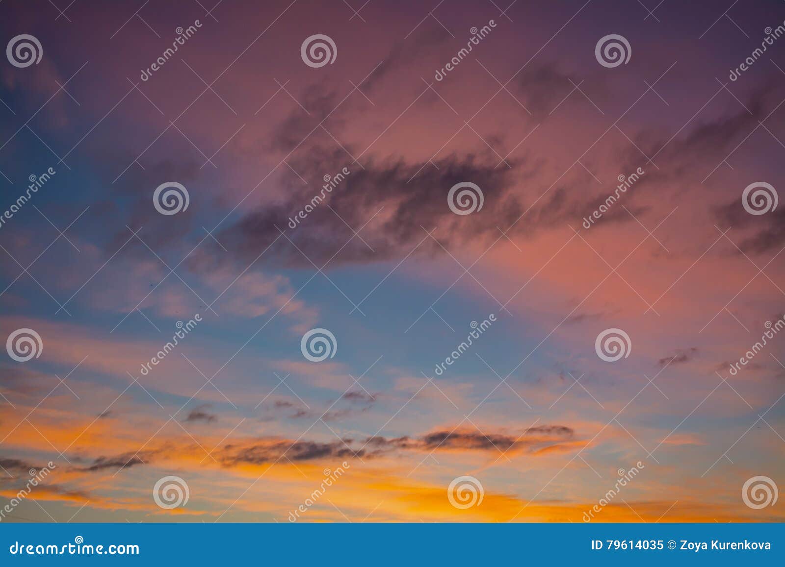 The multi-colored sky stock image. Image of orange, morning - 79614035