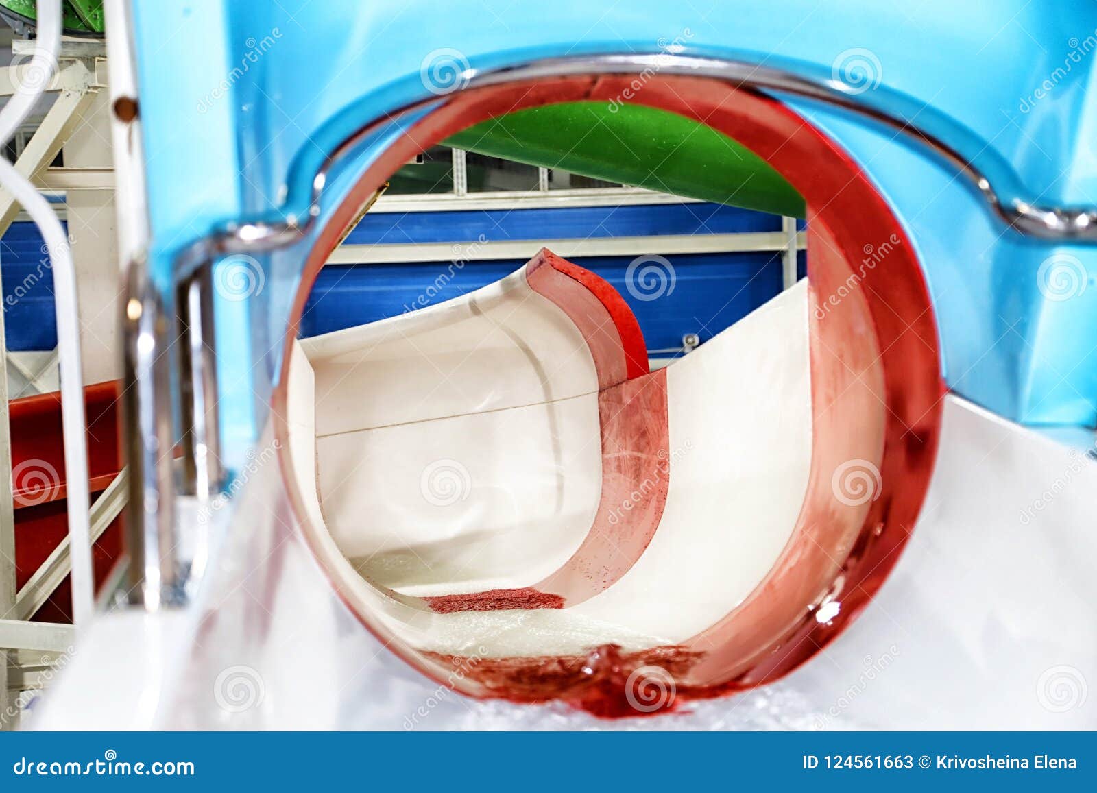 Colored Slide in the Indoor Water Park Stock Image - Image of adventure ...