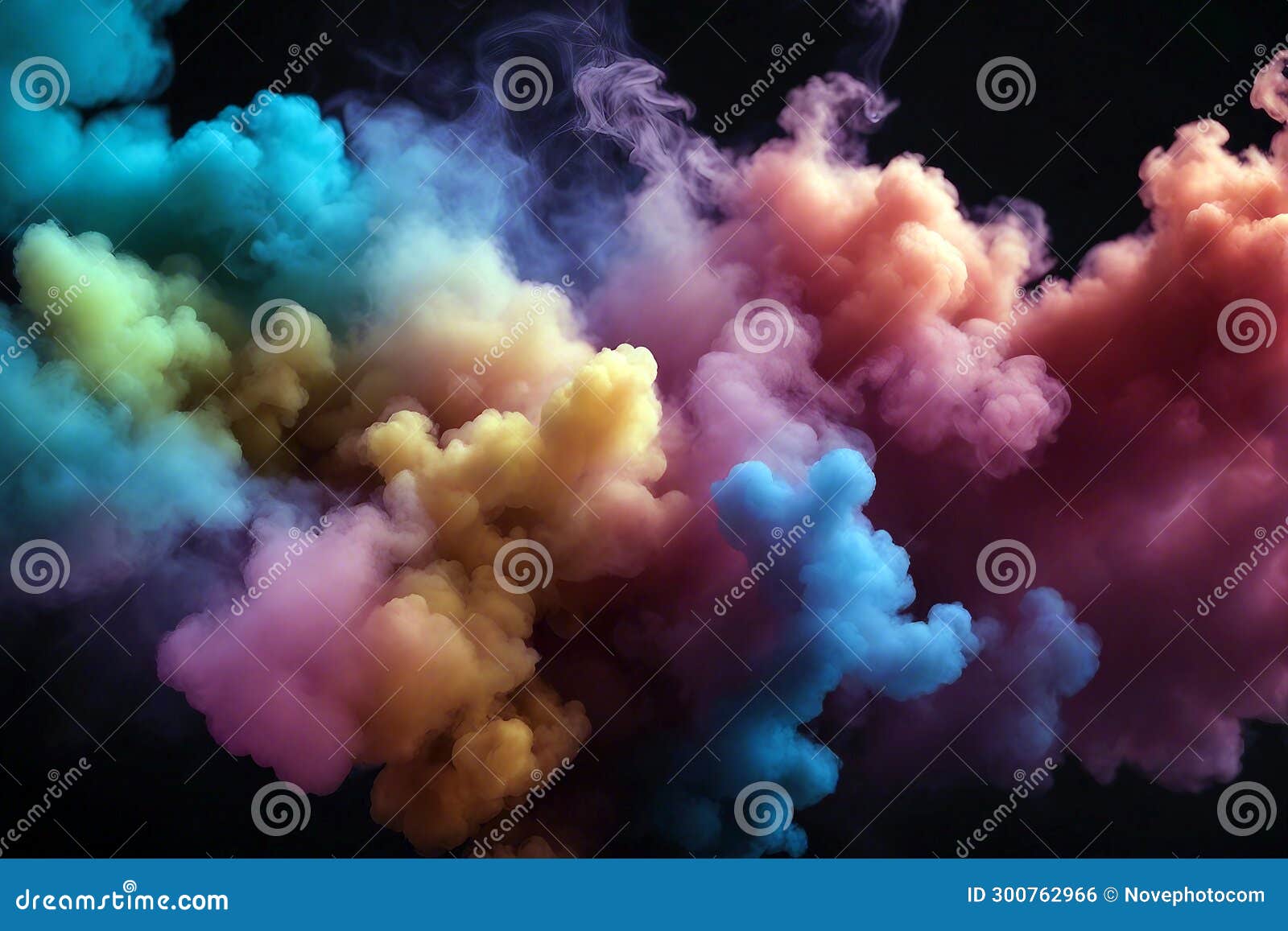 Multi-colored Smoke. Abstract Colored Smoke Background. Dark Abstract ...