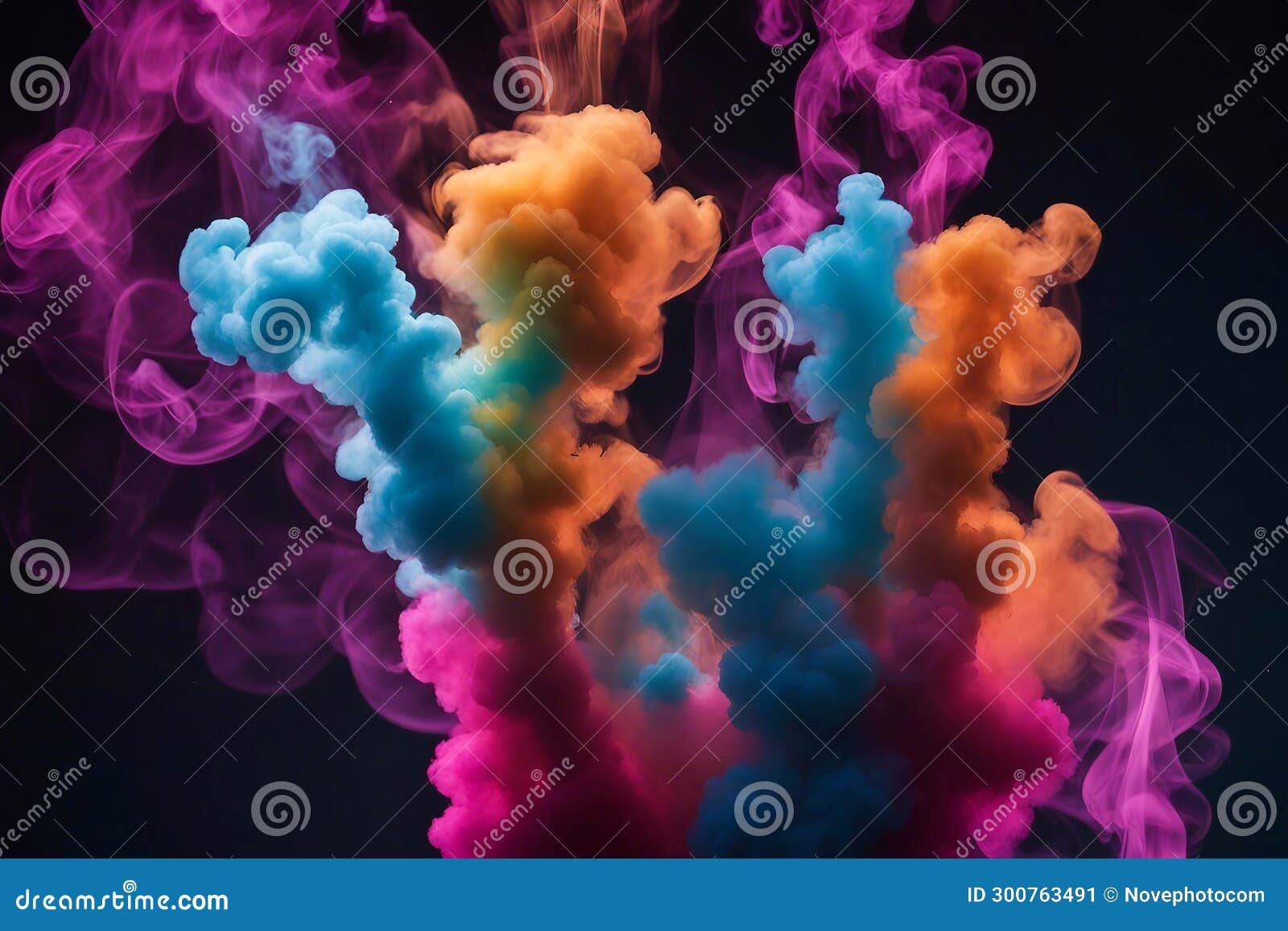 Multi-colored Smoke. Abstract Background of Colored Smoke. Unreal Color ...