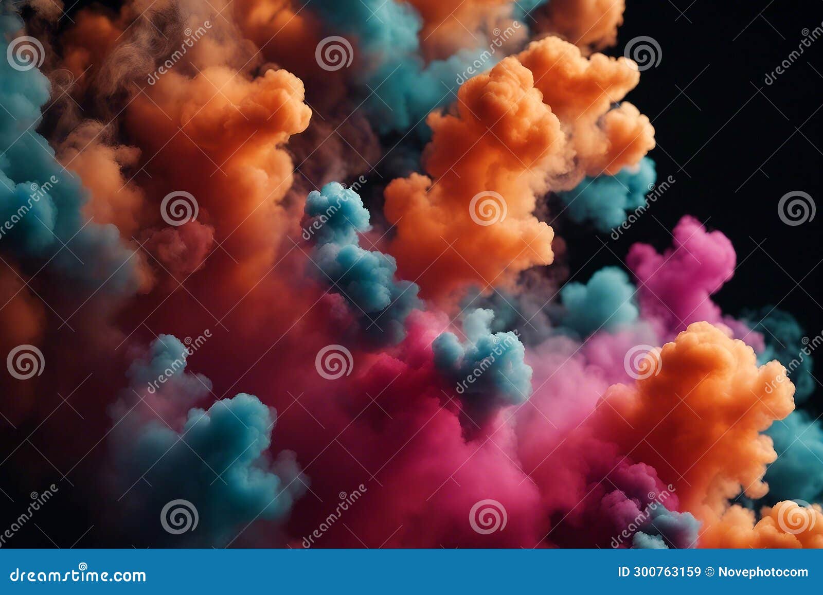 Multi-colored Smoke on Black. Abstract Background of Colored Smoke ...