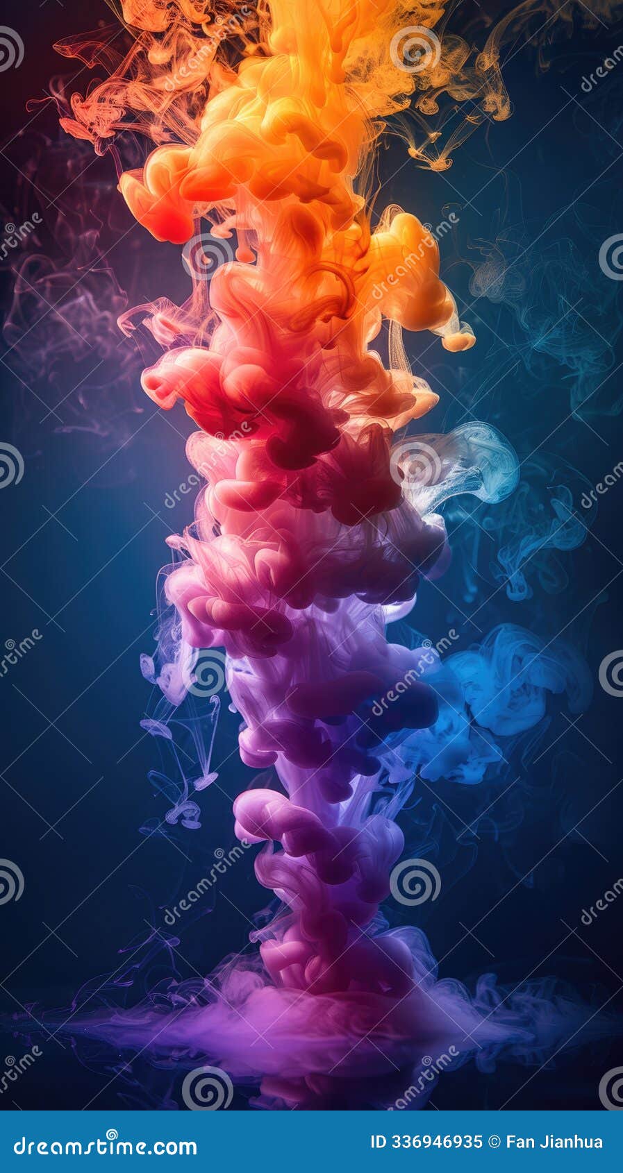 Multi Color Smoke with Gradient Colors, Vertical Version Stock Image ...