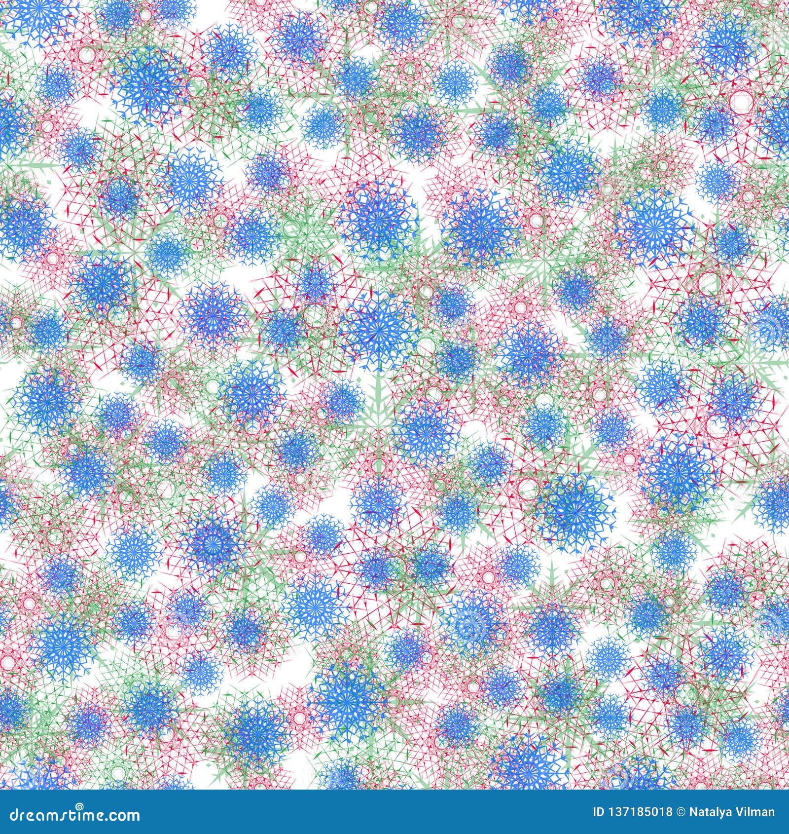 Multi-colored Snowflakes on a White Background. Beautiful Abstract ...