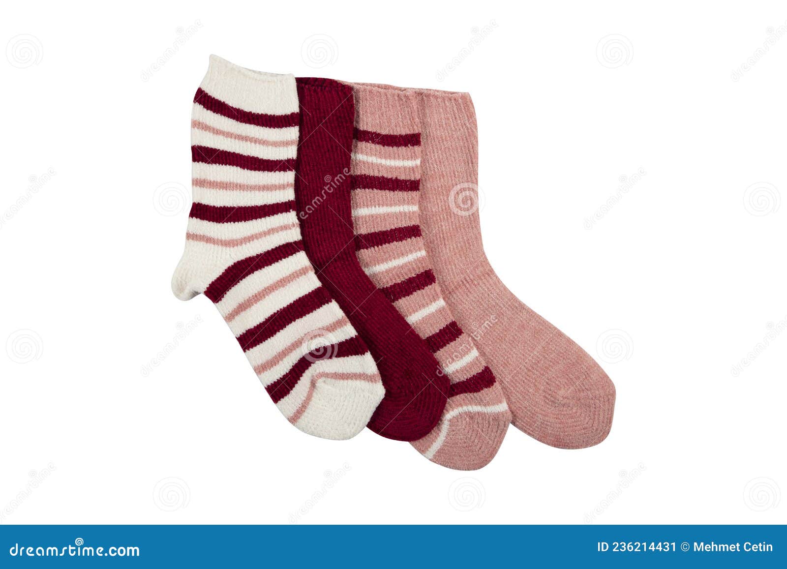 Multi-colored Socks on a White Background. View from Above. Many ...