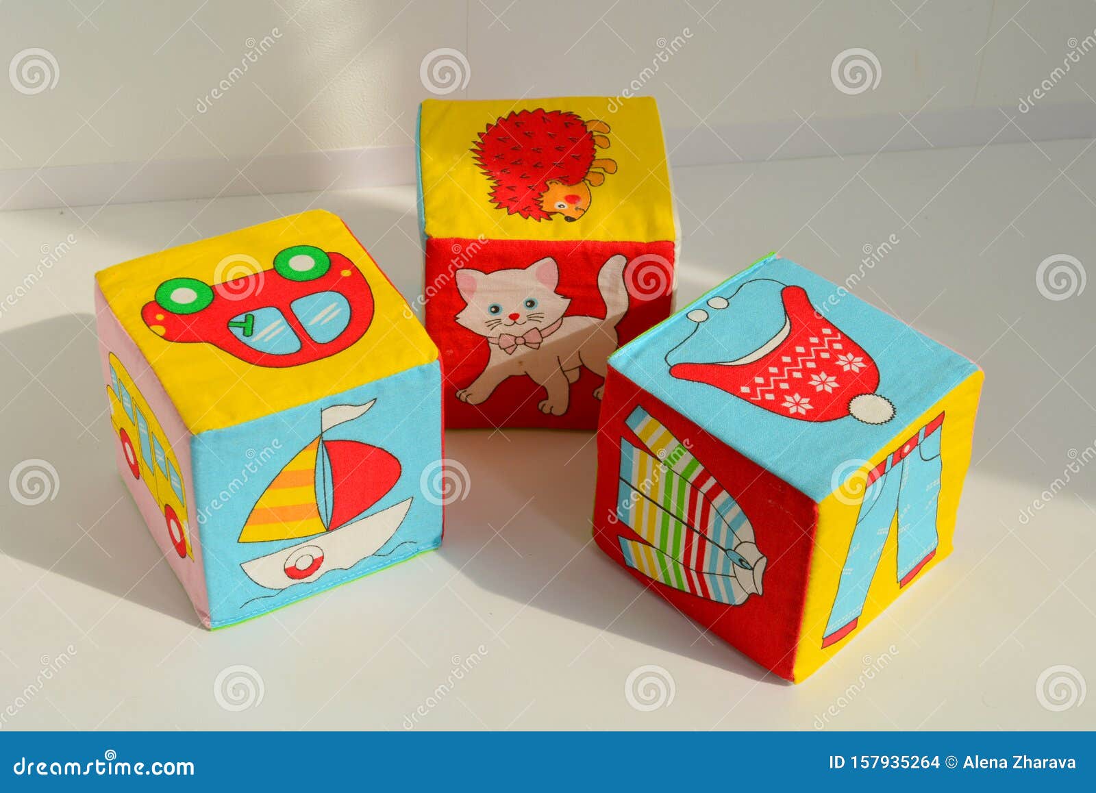 Multi-colored Cubes for the Development of Children Stock Photo - Image ...