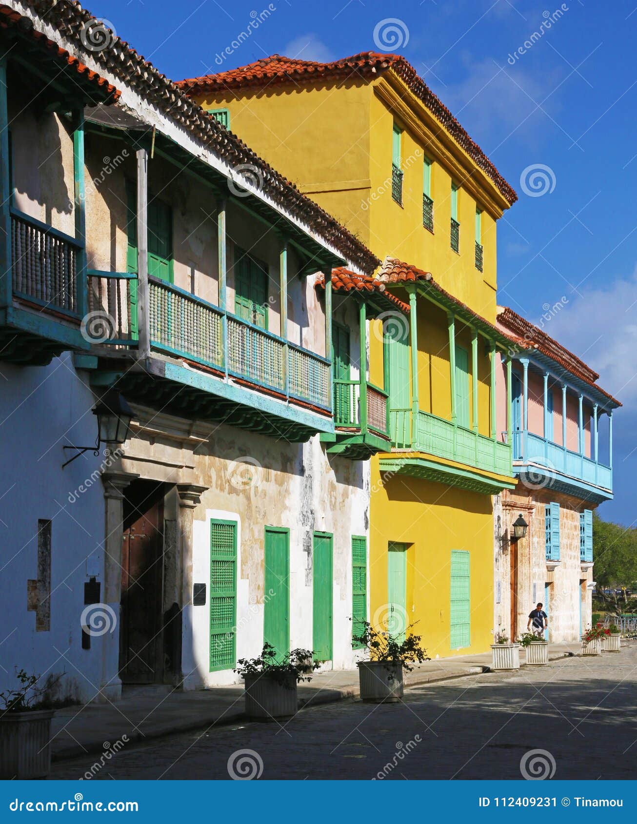 Multi Colored Spanish Buildings in Central Havana Editorial Photo ...