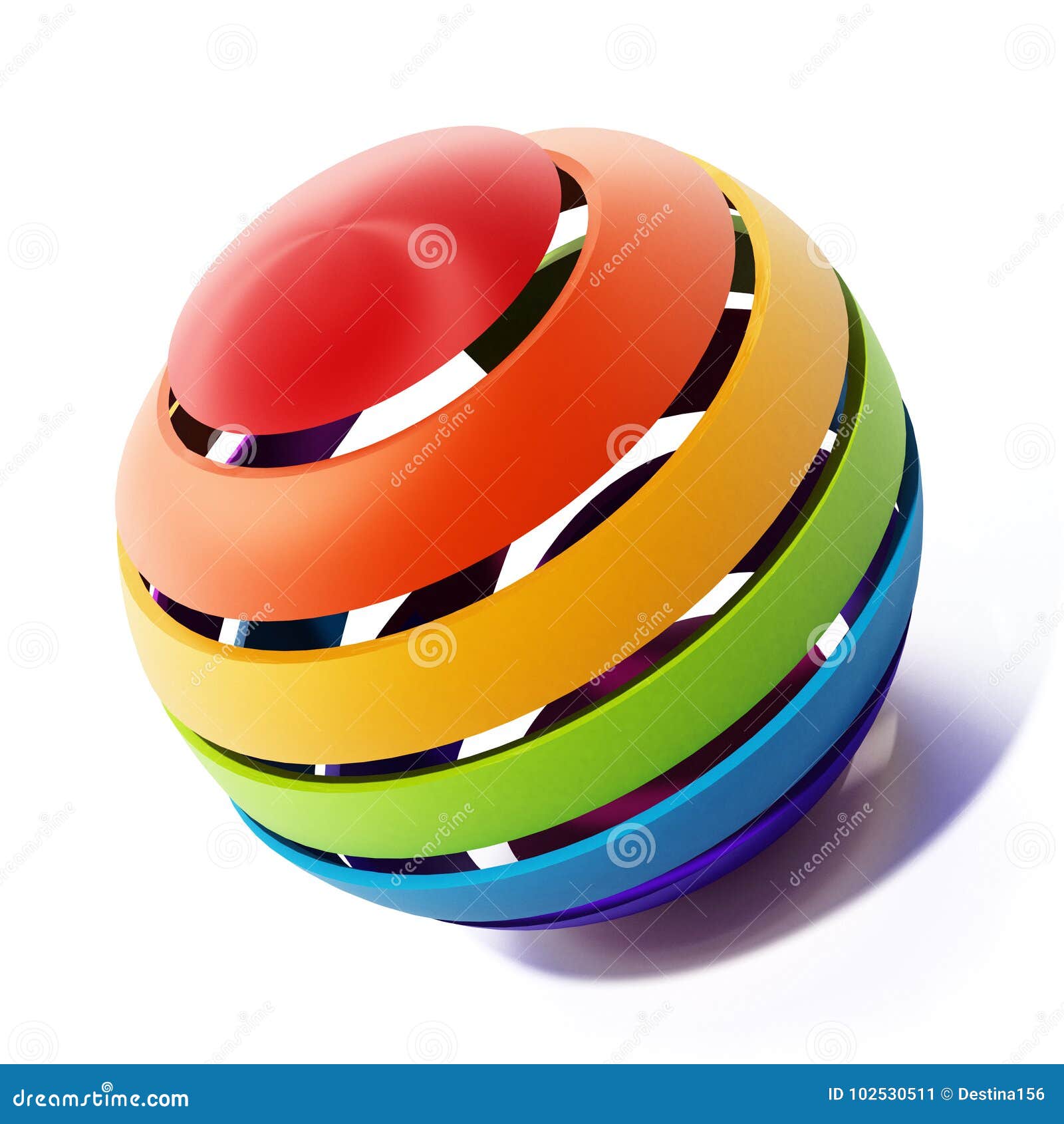 Multi Colored Sphere Isolated on White Background. 3D Illustration ...