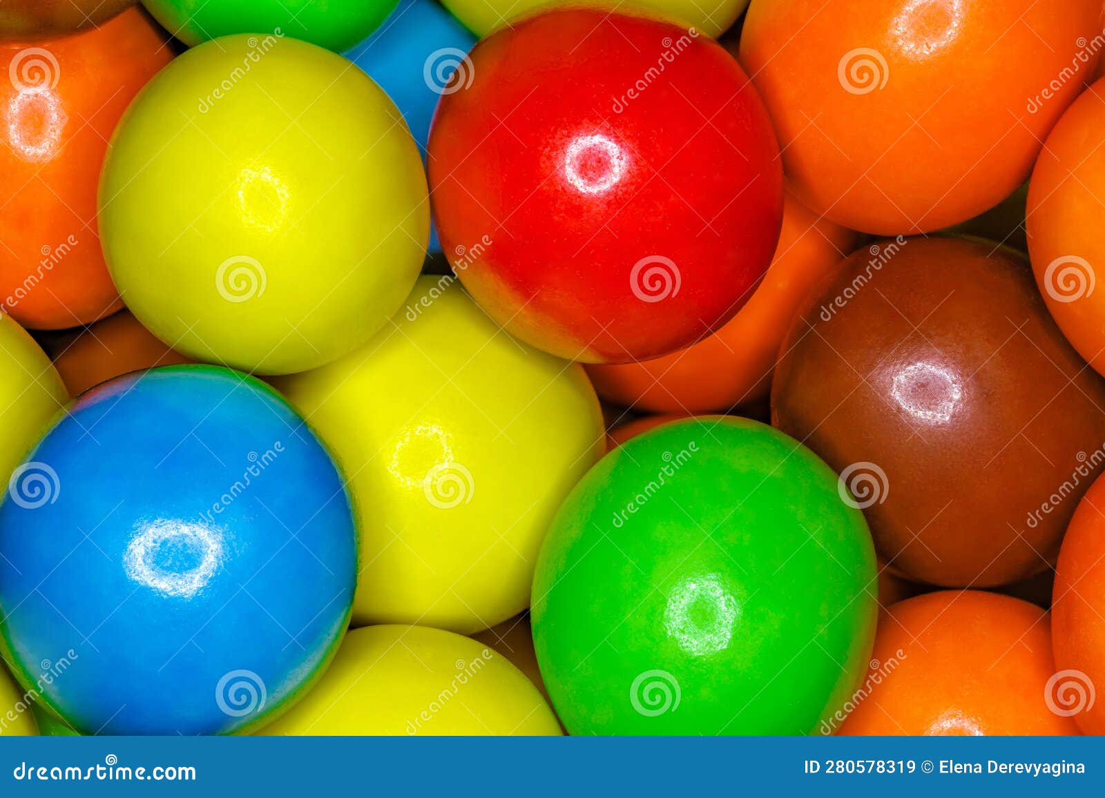 Multi-colored Spherical Balls Candies Dragees in Bulk Close-up, Full ...