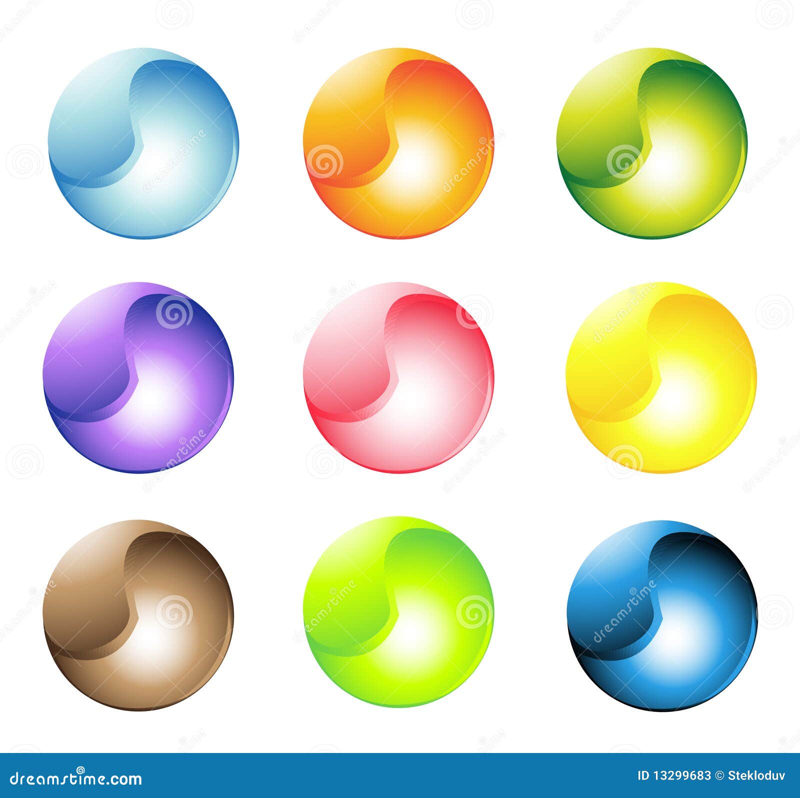 Multi-colored Spherical Buttons Stock Vector - Illustration of bright ...