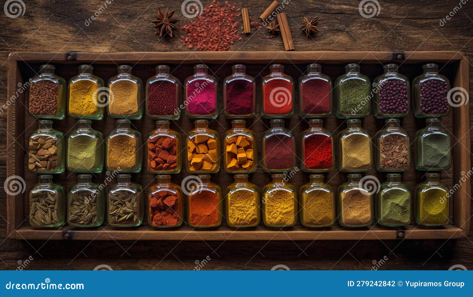 A Multi Colored Spice Collection in Jars for Healthy Cooking Variation ...