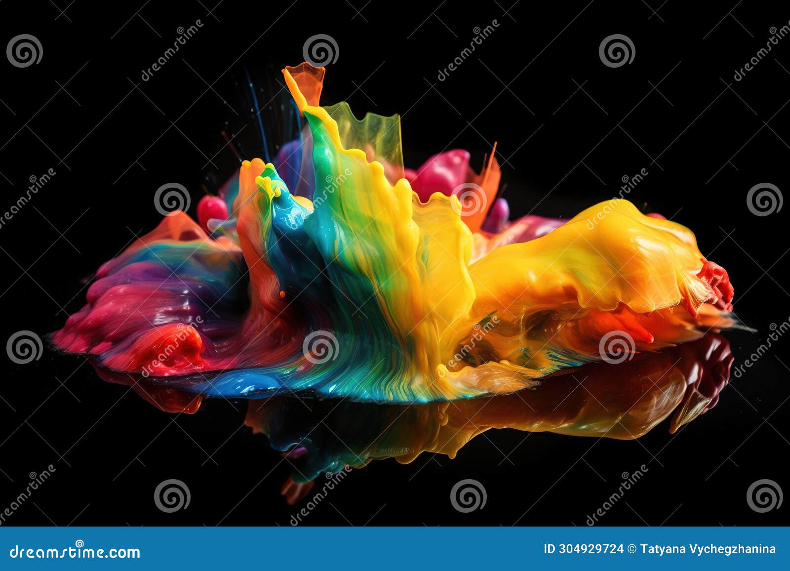 Multi-colored Splashes of Paints Stock Photo - Image of dramatic ...
