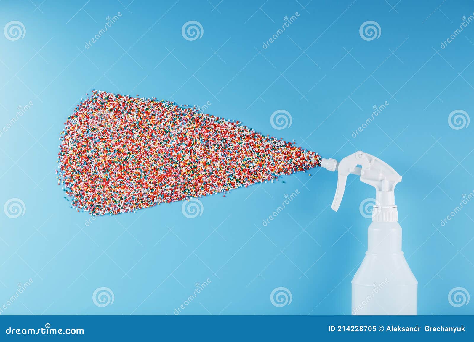 Multi-colored Spray Balls on a Blue Background with Free Space Stock ...