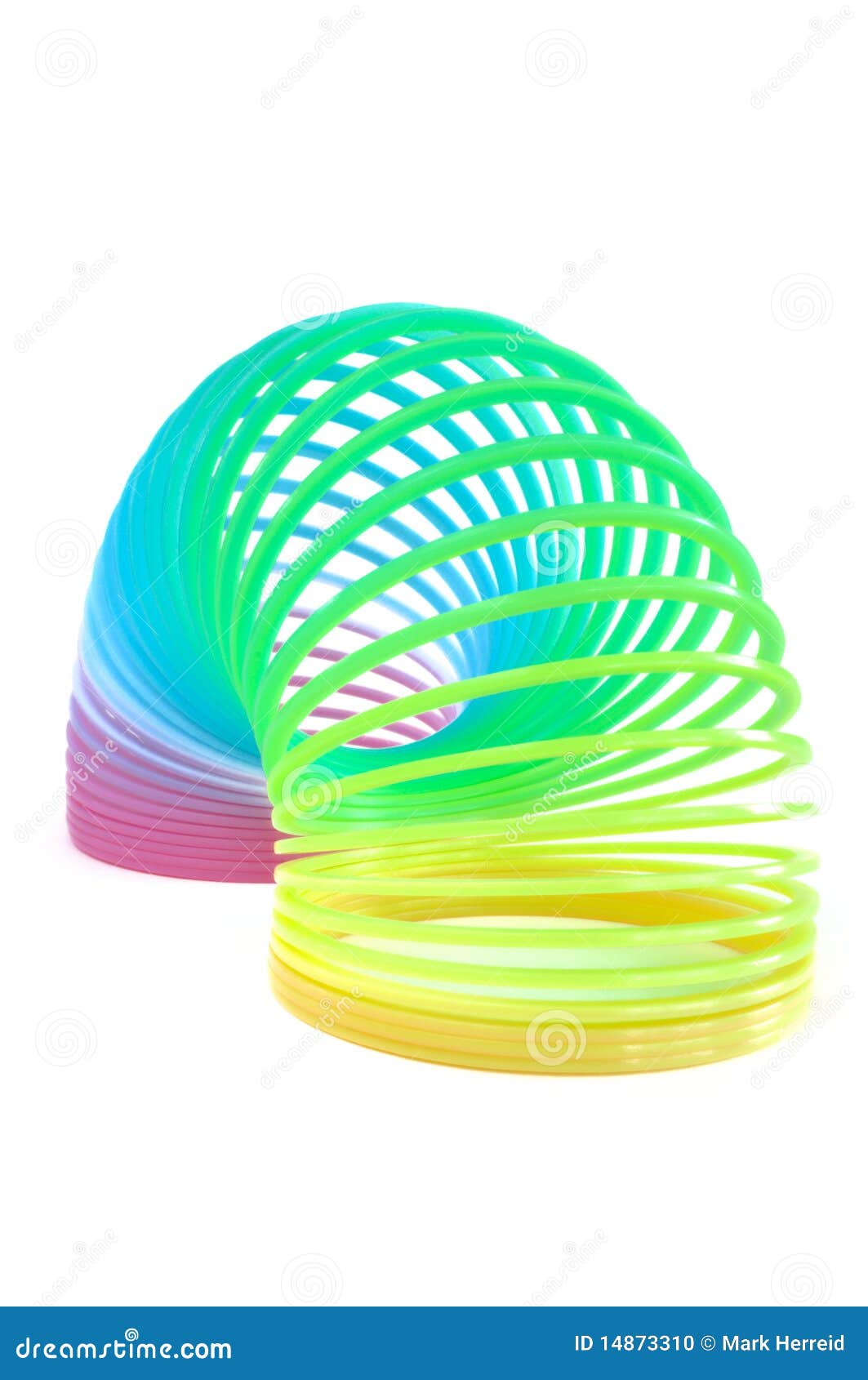 Multi-Colored Spring Toy Isolated On White Stock Photo - Image: 14873310